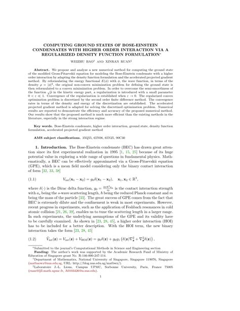Pdf Computing Ground States Of Bose Einstein Condensates With Higher Order Interaction Via A