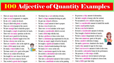 100 Adjective Of Quantity Examples Sentence Easyenglishpath