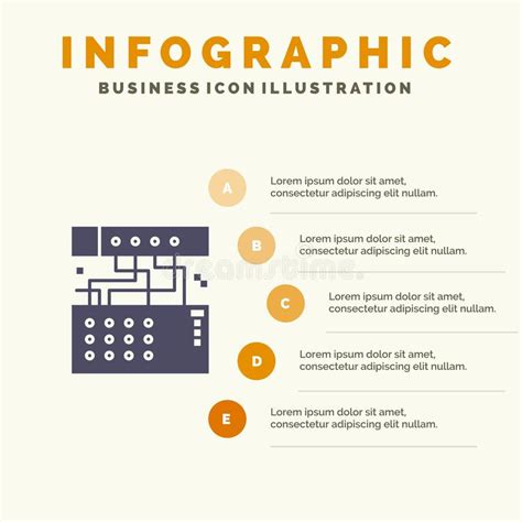 Analog Connection Device Module Sound Solid Icon Infographics 5 Steps Presentation