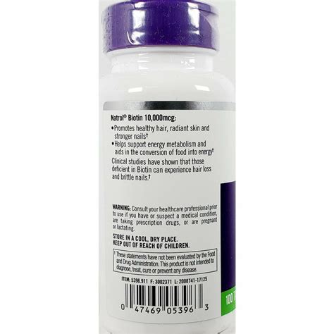 Natrol Biotin Beauty, 10000 mcg 100 Tablets – Hargraves Online Healthcare