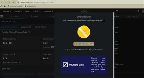 100daysofcode Programming Problemsolving Geeksforgeeks Potd