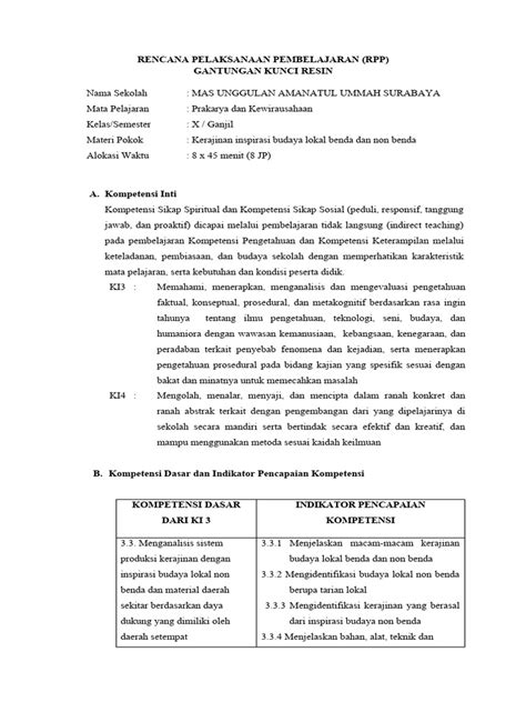 Rpp Kerajinan Gantungan Kunci Resin Pdf