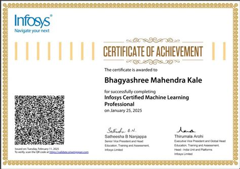 Machinelearning Ai Datascience Certification Deeplearning… Bhagyashree Kale