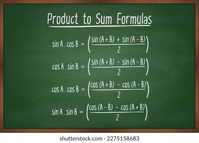 Product Sum Formulas Trigonometry Formula On Stock Vector Royalty Free Shutterstock