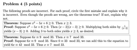 Solved Problem 4 5 Points The Following Proofs Are