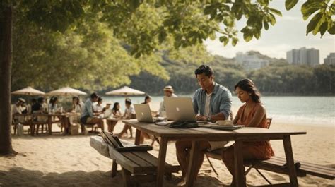 Premium Photo Business And Technology Visualizing Remote Work