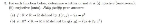 Solved For each function below, determine whether or not it | Chegg.com
