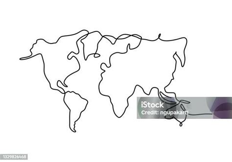 흰색 격리 된 배경에 그림을 그리는 세계지도 교육 여행 전 세계 인포그래픽 과학 웹 프레젠테이션을 위한 글로브 유사 세계 지도 아이콘 벡터 일러스트레이션 0명에 대한 스톡