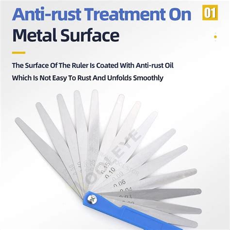 Badu Bg Измервател за измерване на метрична дебелина Комплект за измервателен лист Остриета за