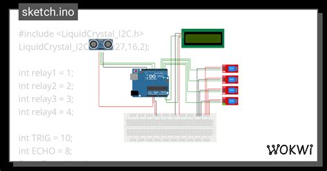 ใบงานโปรเจค Ultasonic Lcd Relay Wokwi Esp32 Stm32 Arduino Simulator