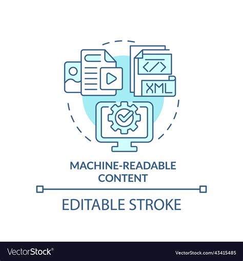 Machine Readable Content Turquoise Concept Icon Vector Image