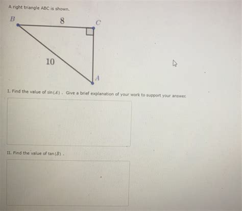 solved a right triangle abc is shown i find the value of sin a