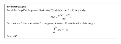 Solved Recall that the pdf of the gamma distribution Γ α β Chegg com