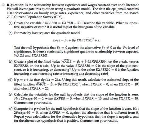 10 R Question Is The Relationship Between Chegg Com