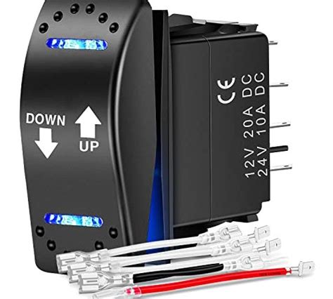 Nilight Down Up Polarity Reverse Switch Dpdt 20a 7pin Momentary Rocker Switch On Off On Switch