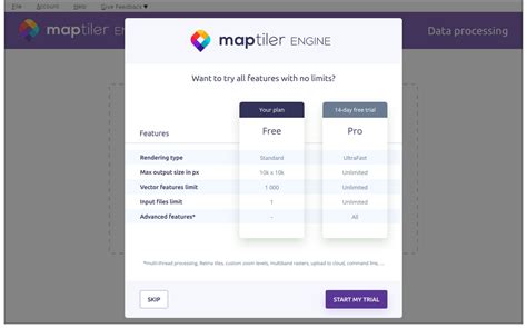 how to activate trial period in maptiler engine guides map tilling