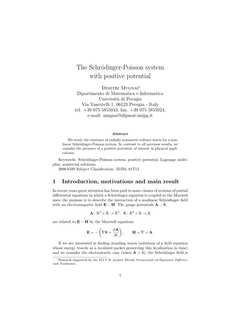 Pdf The Schrödingerpoisson System With Positive Potential