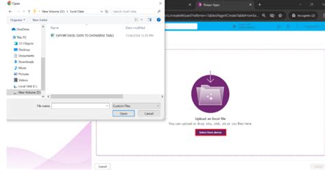 import excel data to dataverse table in power apps