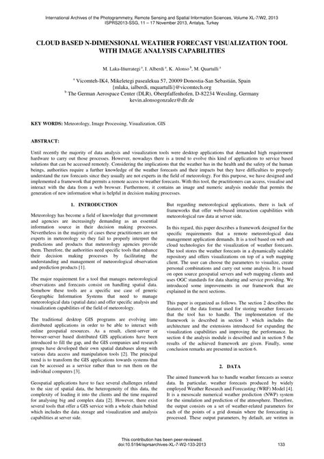 Pdf Cloud Based N Dimensional Weather Forecast Visualization Tool With Image Analysis Capabilities