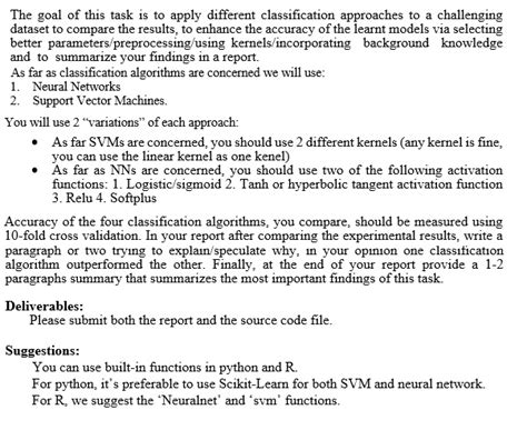 Neural Networks And Support Vector Machines Chegg