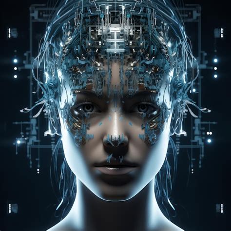 Premium Ai Image The Face Of A Woman With An Electronic Device On Her