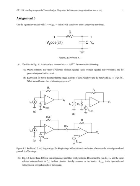 assignment 03 pdf signal to noise ratio amplifier