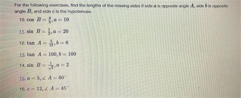 solved for the following exercises find the lengths of the