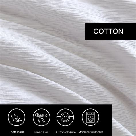 Vera Wang Solid Textured Pleats White Duvet Cover Set On Sale Bed