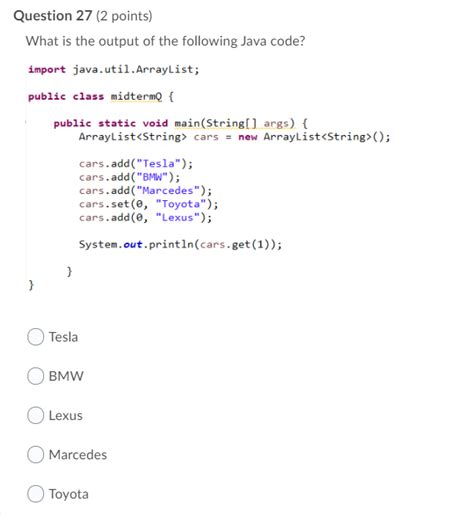 solved question 24 2 points what is the output of