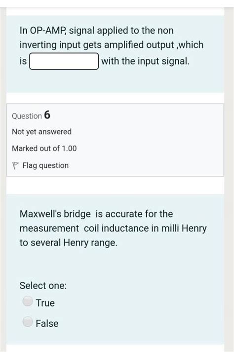 Solved In Op Amp Signal Applied To The Non Inverting Input