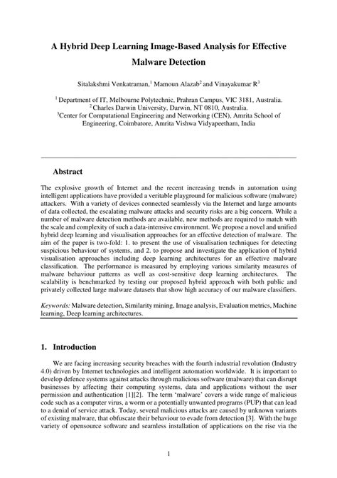 pdf a hybrid deep learning image based analysis for effective malware