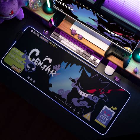 gaming mouse pad oversized pokémon gengar theme soft pad luminous