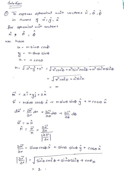 Answered A Express The Spherical Unit Vectors F 0 In Terms Of The Cartesian Unit Vectors