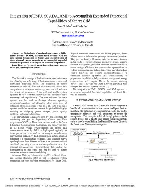 Integration Of Pmu Scada Ami To Accomplish Expanded Functional