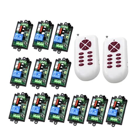 RF Wireless Remote Control Light Switch 220v 110V Power Switch System 12 Receiver 2 12CH