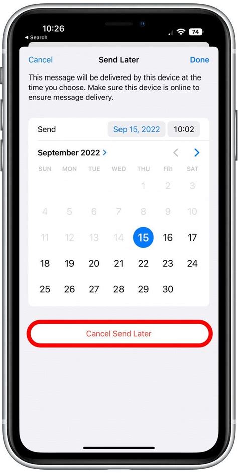 how to send an email at a specific time on iphone