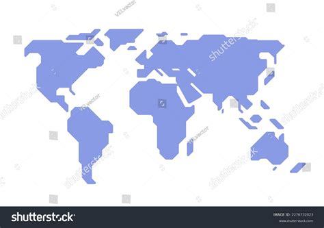 Simple Stylized Map World Extremely Simplified Stock Vector Royalty