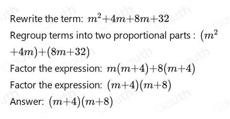 Solved Factorise M 2 12m 32 Fully [math]