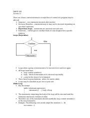 CMPSC 201 Study Guide Exam 2 CMPSC 201 Lecture 11 There Are 4 Basic Control Structures Or Ways