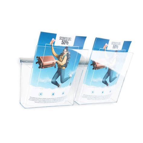 Porta Depliant Da Parete A 2 Tasche A4 In Plexi Publibeta