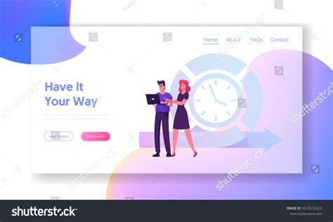 Agile Development Technology Website Landing Page Stock Vector Royalty Free