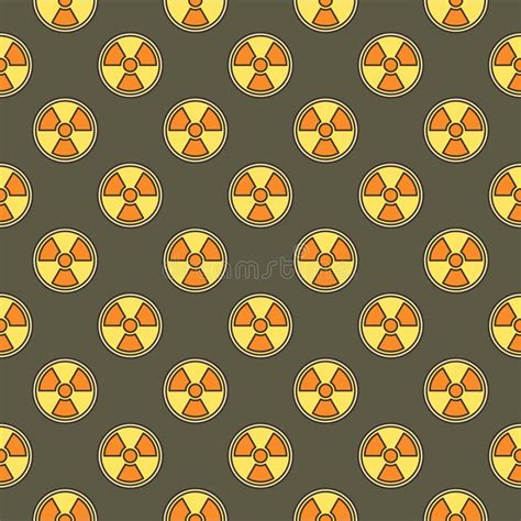 Nuclear Energy Vector Radiation Colored Seamless Pattern Stock Vector