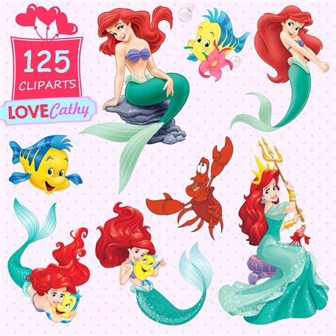 The Little Mermaid Ariel Clipart Digital Png Printable Party
