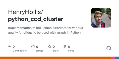Github Henryhollispythonccdcluster Implementation Of The Leiden