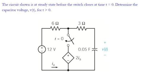 Solved The Circuit Shown Is At Steady State Before The