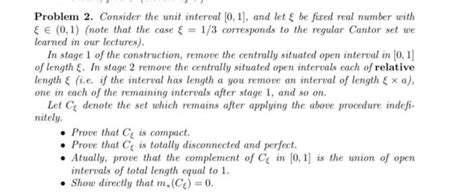 solved problem 2 consider the unit interval [0 1] and let