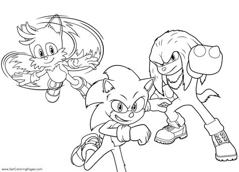 Sonic Tails Knuckles And Shadow Coloring Pages