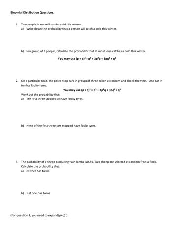 Binomial Distribution Teaching Resources