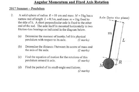 Solved Angular Momentum And Fixed Axis Rotation 2017 Summer
