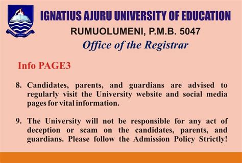 Ignatius Ajuru University of Education ICT Centre on LinkedIn: Modalities and Procedures for the ...